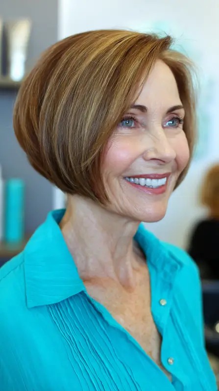 25 Vibrant Reverse Bob Haircuts for Retired Women