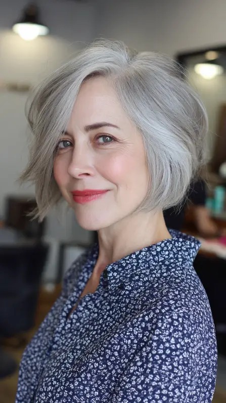 25 Vibrant Reverse Bob Haircuts for Retired Women