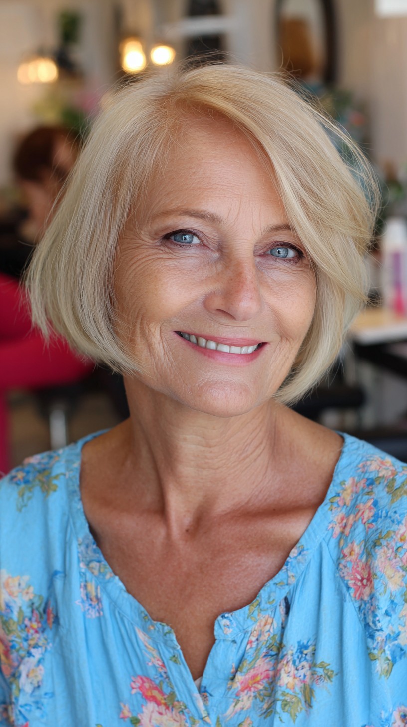 50 Fresh Side-Parted Bob Haircuts Older Women With Fine Hair Say Gives ...