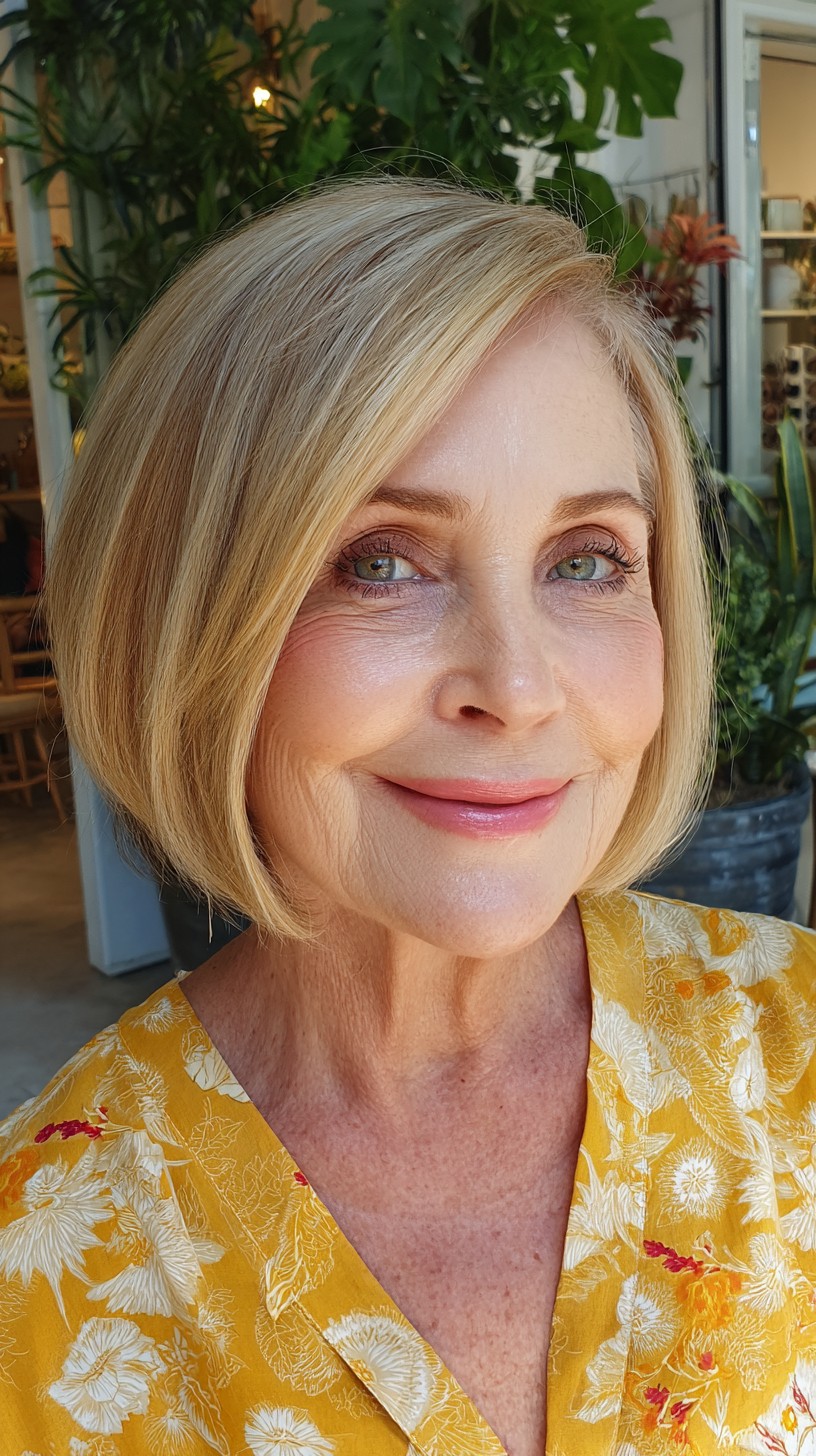 50 Fresh Side-Parted Bob Haircuts Older Women With Fine Hair Say Gives ...