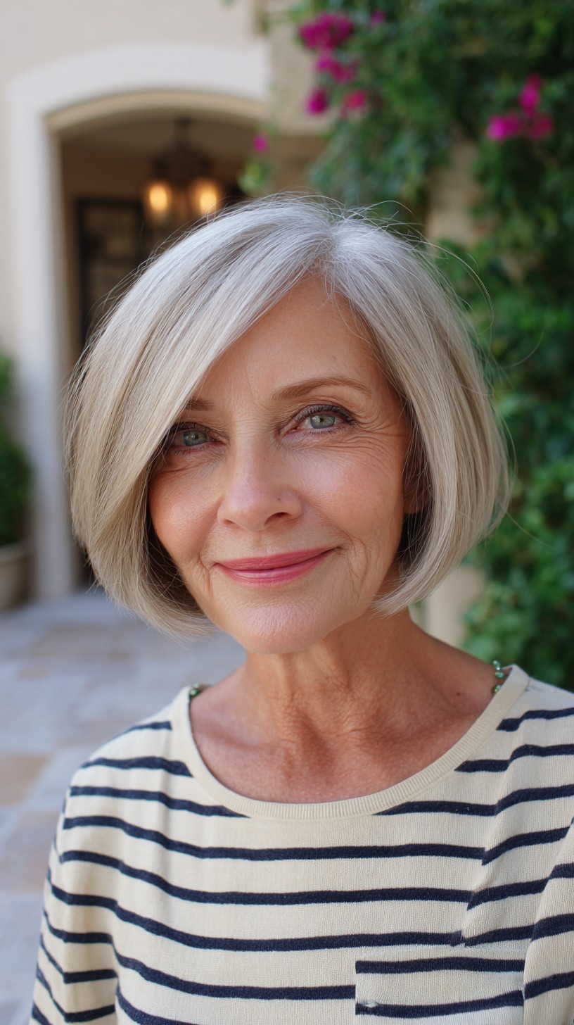 50 Fresh Side-Parted Bob Haircuts Older Women With Fine Hair Say Gives ...