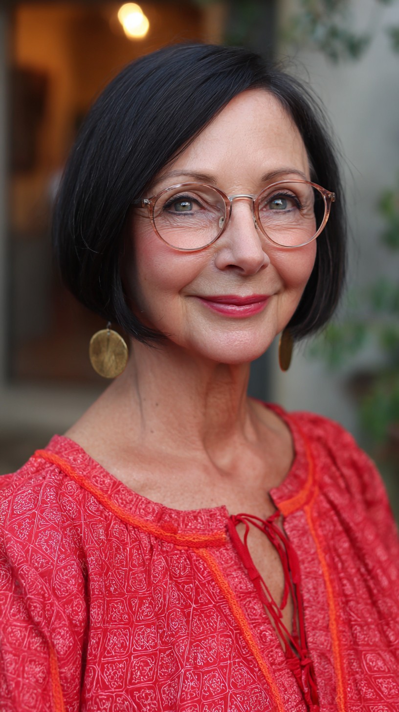 50 Trendy Bob Haircuts Women Over 60 With Glasses Must Get