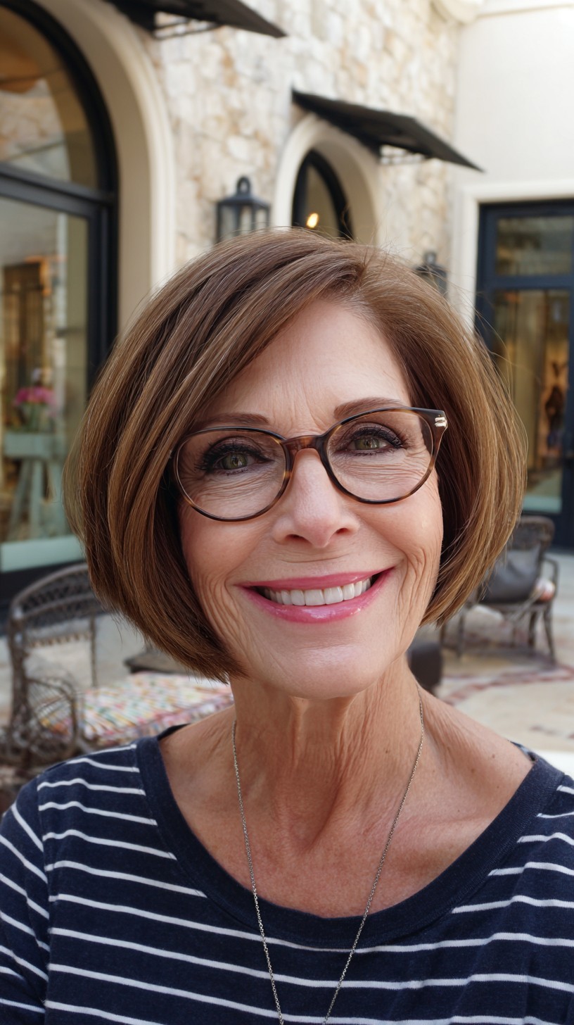 50 Trendy Bob Haircuts Women Over 60 With Glasses Must Get