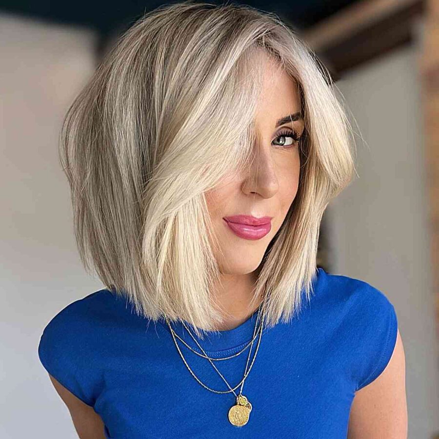54 Trendiest Long Blunt Bob Haircuts for a Sleek New Blunt Lob