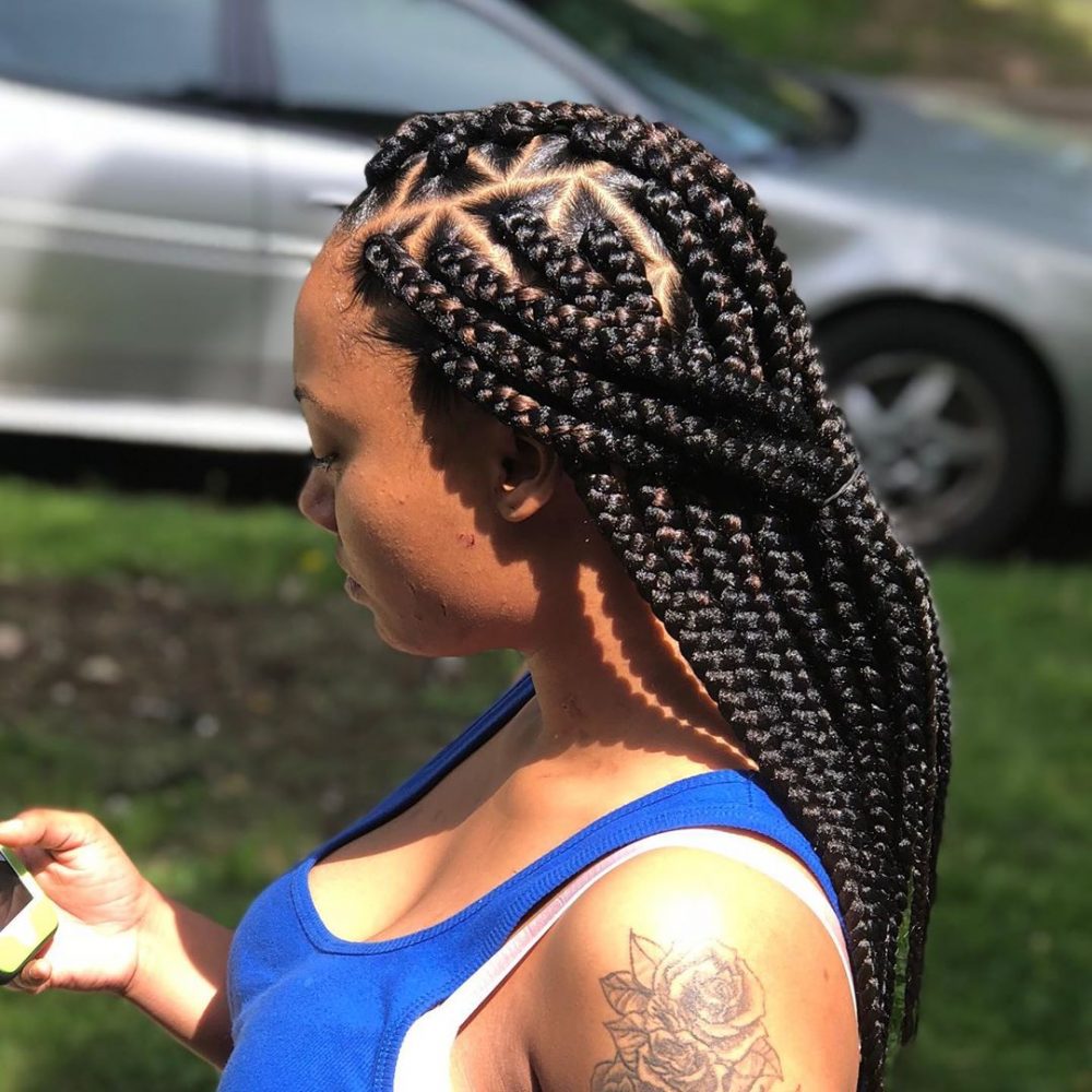 24 Exceptional Triangle Box Braids To Try Now