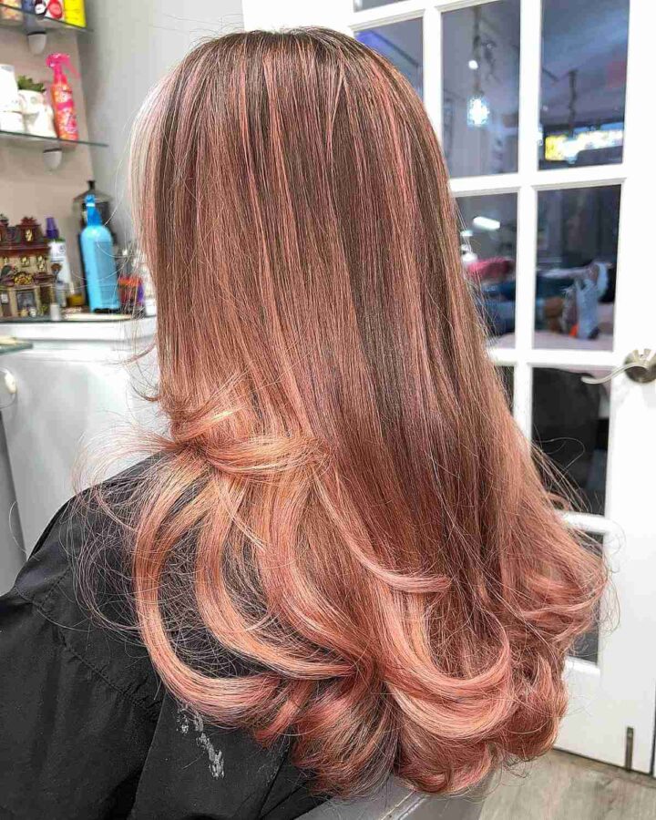 28 Gorgeous Rose Gold Balayage Ideas for Major Hair Envy