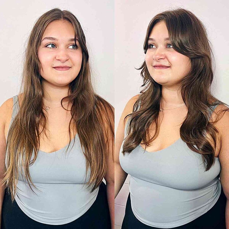 44 Most Flattering Long Hairstyles for Round Faces