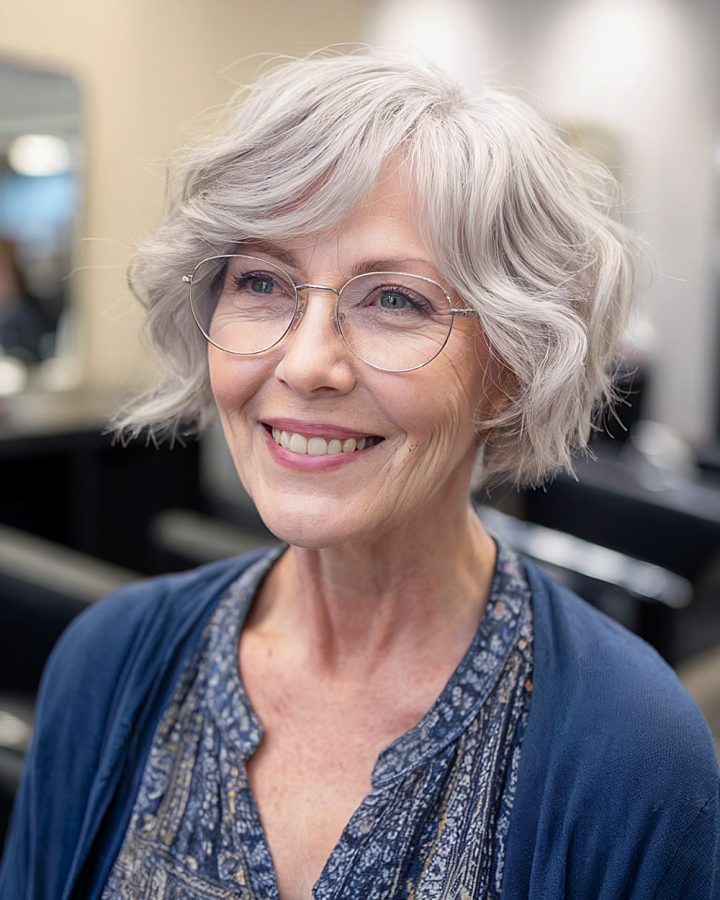 20+ Effortless Short Wavy Hairstyles For Gorgeous Gray Hair After 60