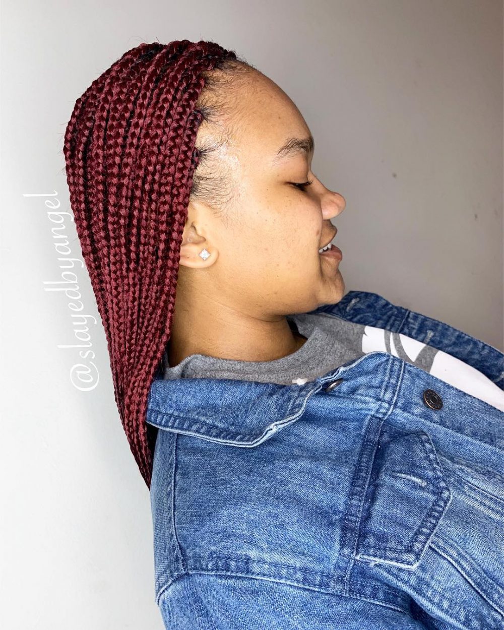 20 Pictures of Burgundy Box Braids You Have to See Before You Get This