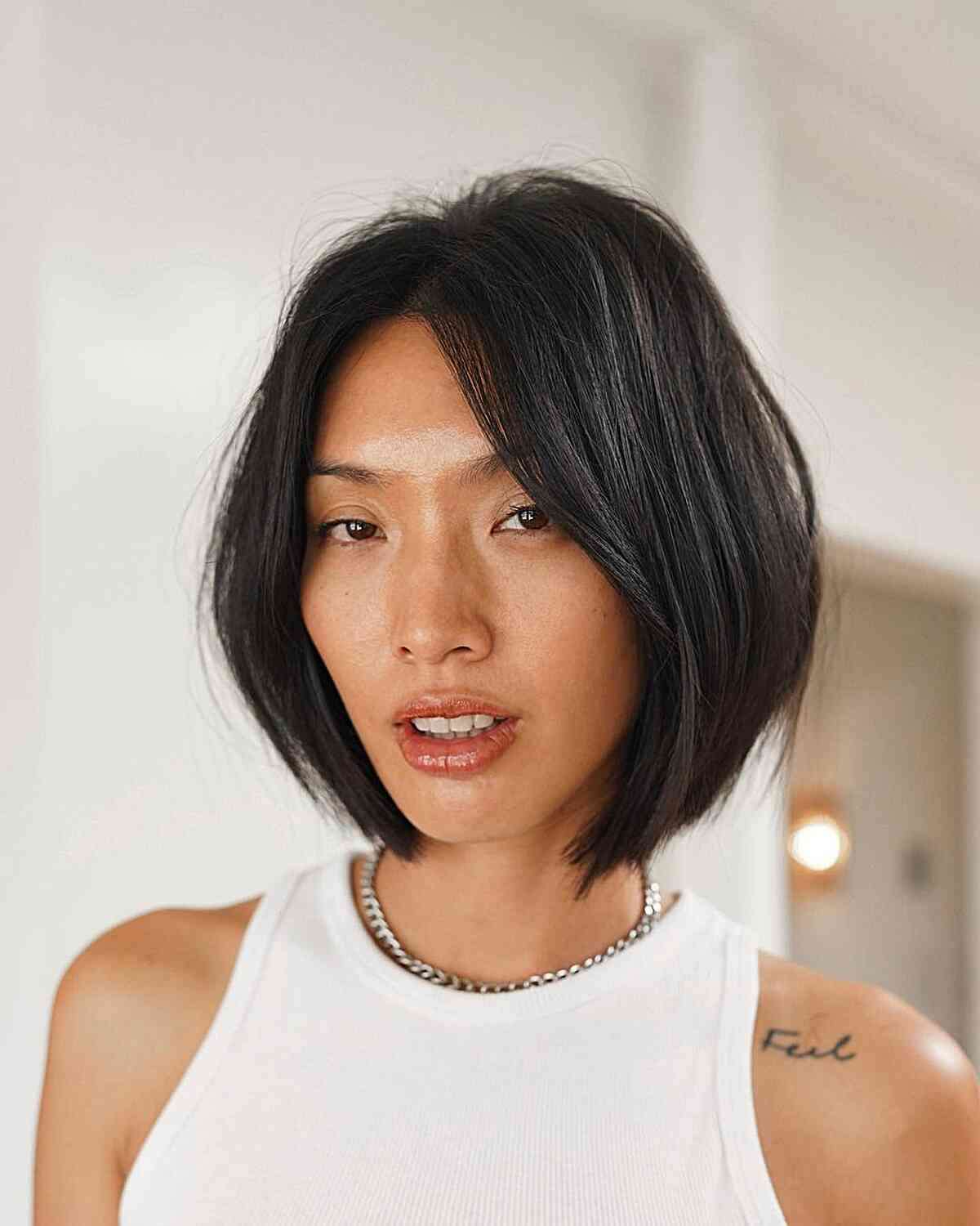 0 Adorable Neck-Length Blunt Bob Hairstyles - Kappers Magazine
