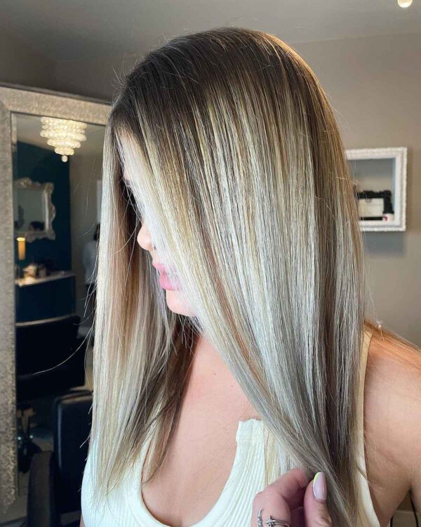 Shadow Root Color with Highlights - Blonde Hair With Lowlights