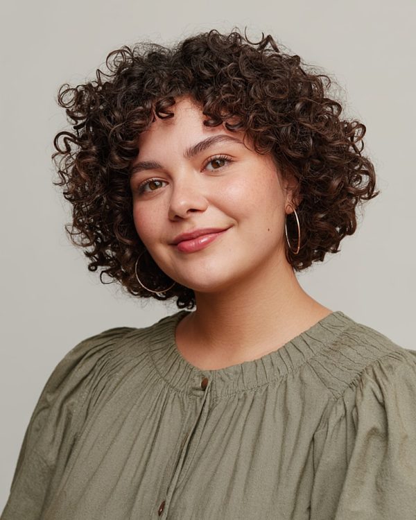 20+ Short Curly Haircuts That Flatter Round Faces in 2026