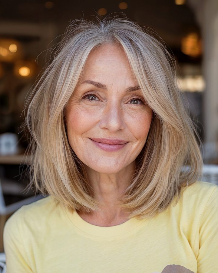 20+ Fantastic Medium-Length Hair with Layers for Women Embracing Their 60s