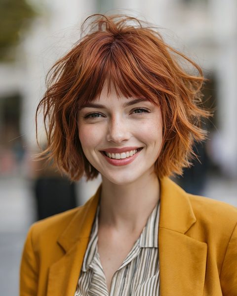 50 Shaggy Bob with Bangs Haircut Ideas for The Modern, Retro Girl